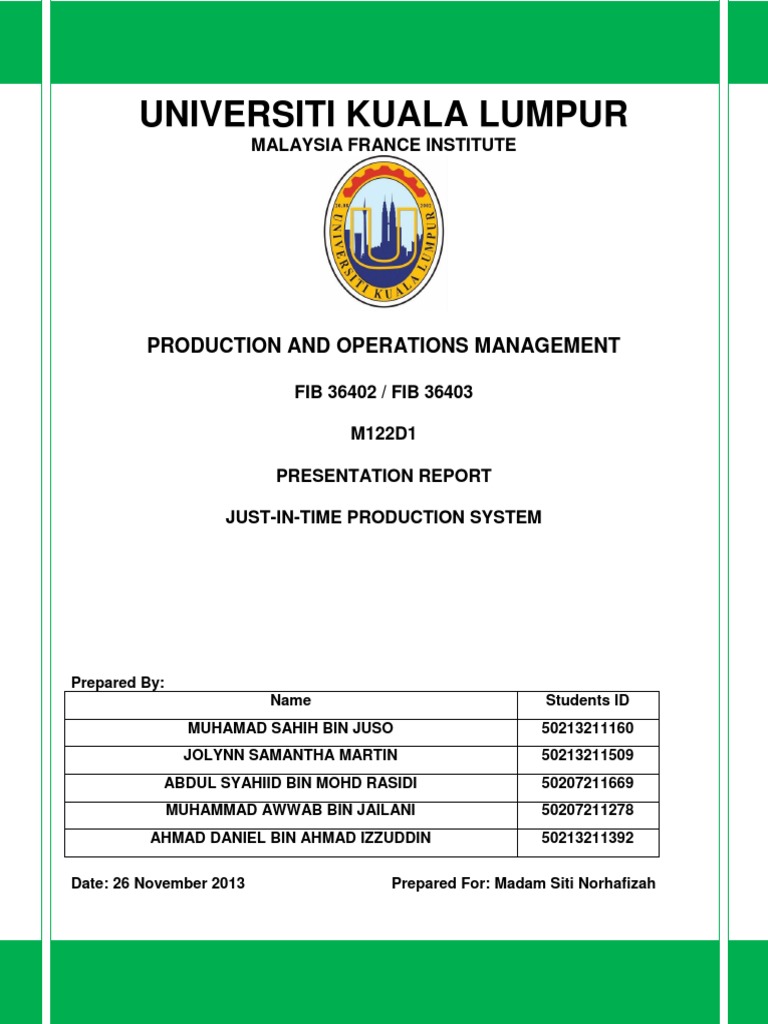 An Analysis of the Applications and Examples of the Just-In-Time ...
