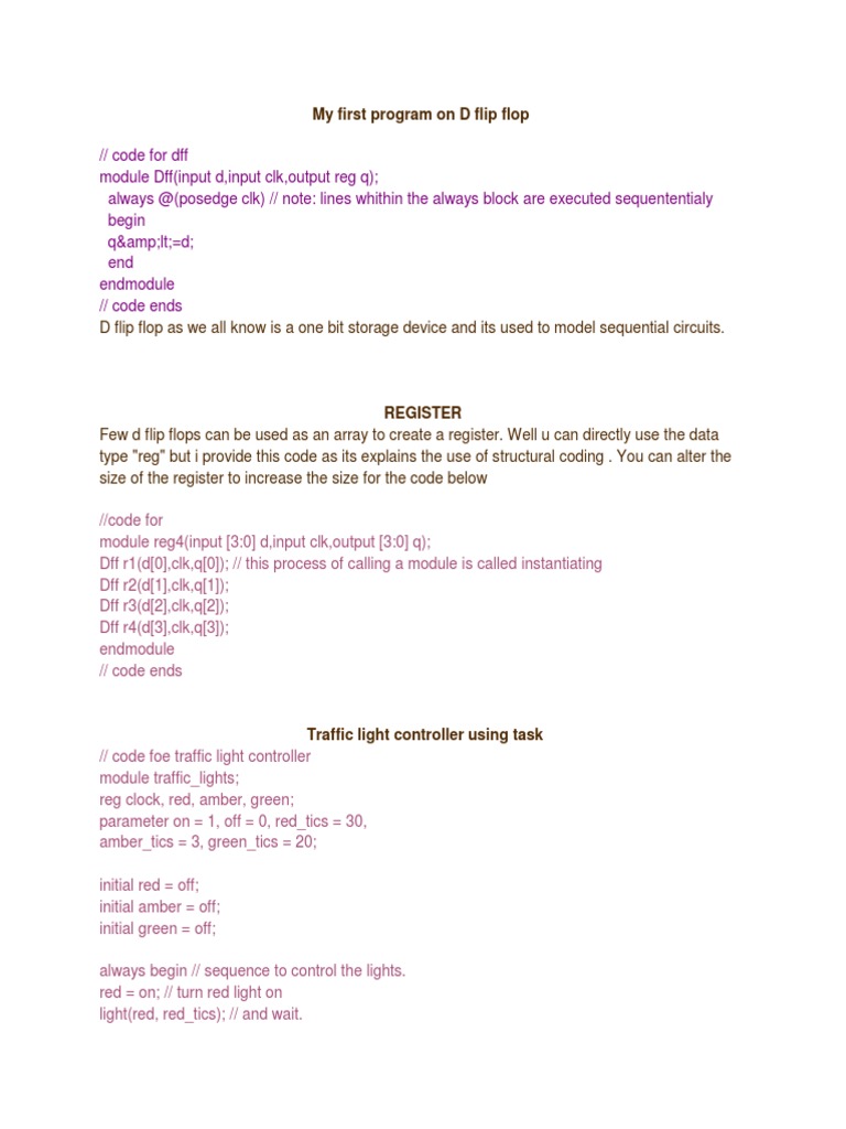 Verilog Codes Pdf Parameter Computer Programming Electronic Design