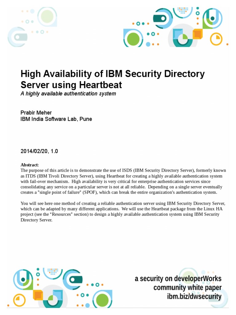 High Availability of IBM Security Directory Server Using Heartbeat v1 ...