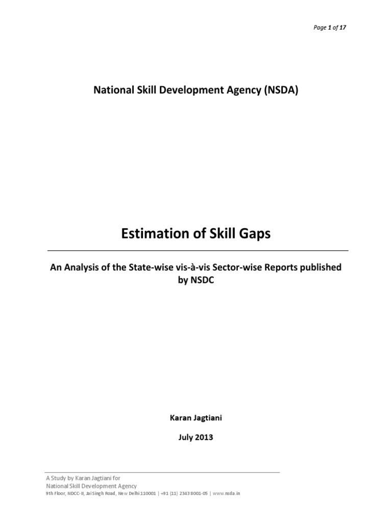 Estimation Of Skill Gap Analysis Pdf Qualitative Research