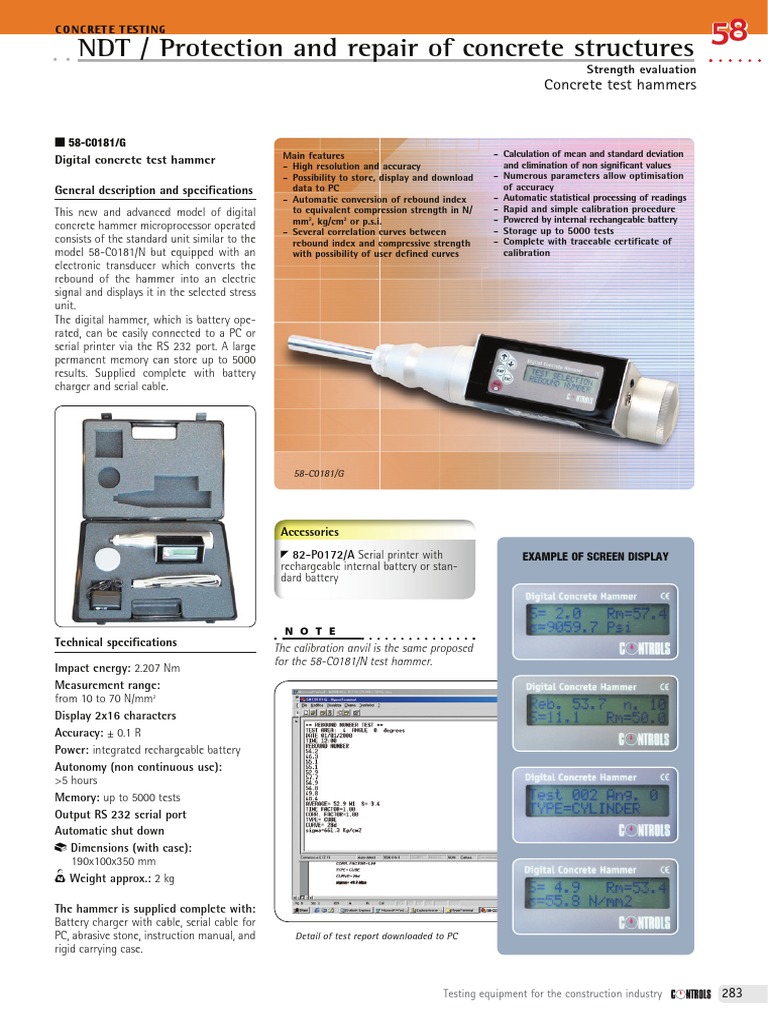 Digital Concrete Test Hammer Specs | PDF | Science & Mathematics ...