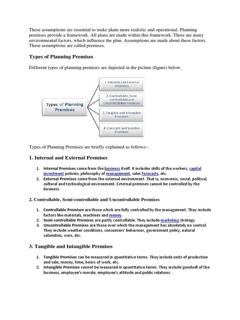 Types of Planning Premises: 2. Controllable, Semi-Controllable and ...