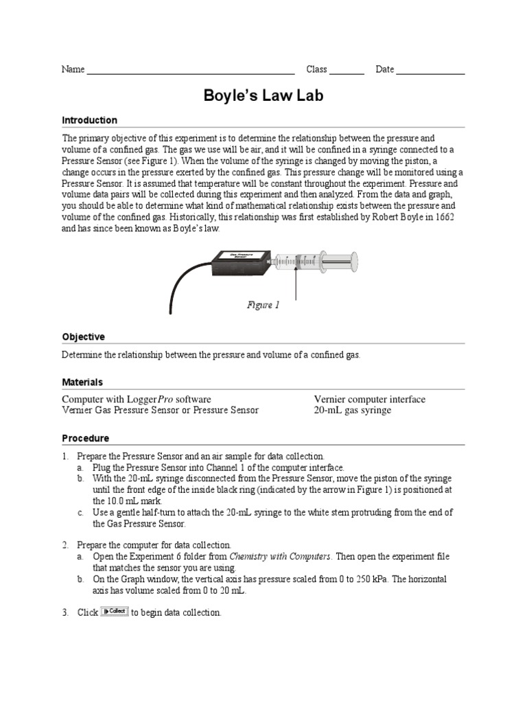 Lab Boyles Law | PDF | Gases | Pressure
