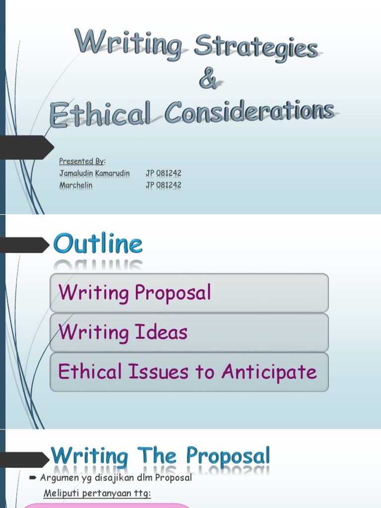 Writing Strategies & Ethical Considerations | PDF | Institutional ...