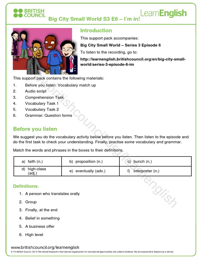 BCSW - S3E6 Support Pack | PDF | Linguistics | Languages