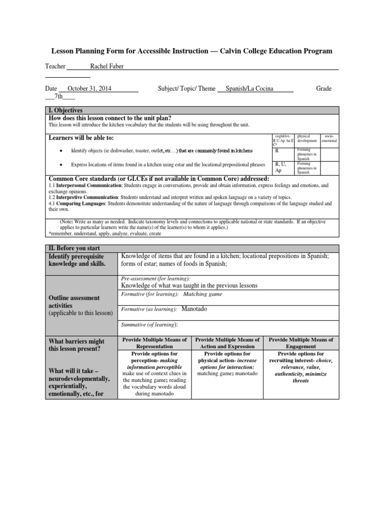 Complete Unit Plan | PDF | Lesson Plan | Educational Assessment