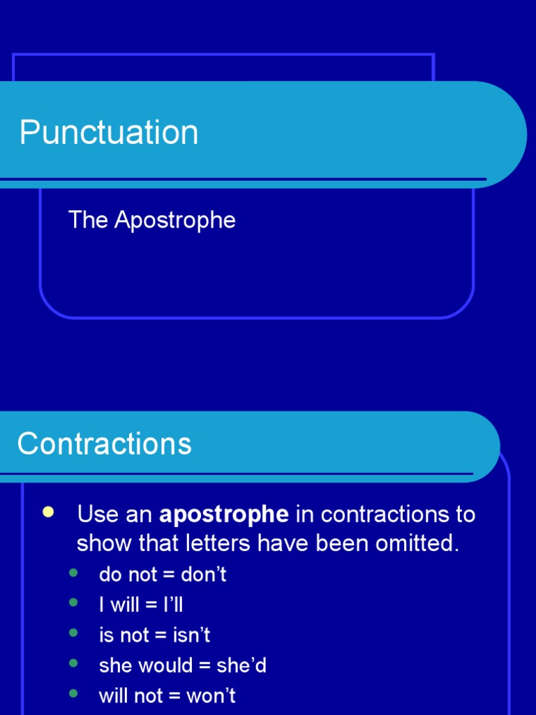 CH 28 Punctuation Apostrophe | PDF
