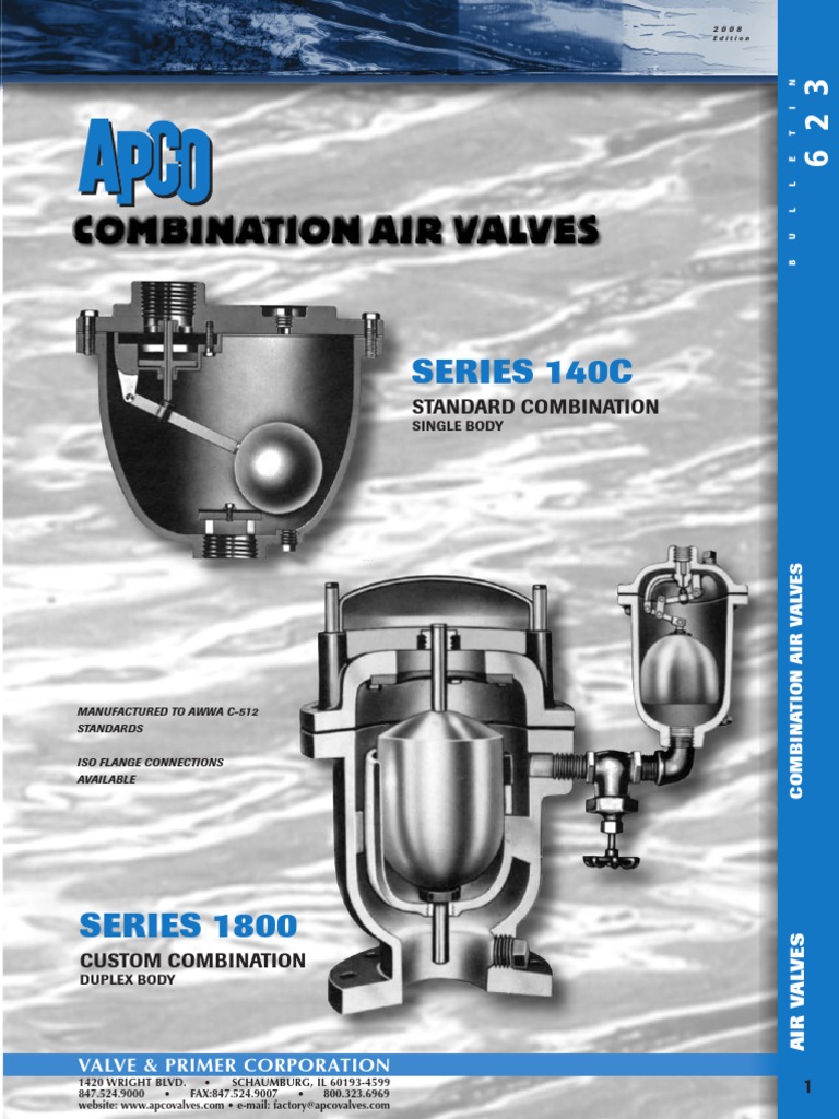 Combination Air Valves Guide for Pipelines | PDF | Valve | Pump