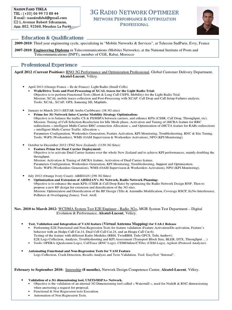 CV Nassim - Fahd - en PDF | PDF | High Speed Packet Access | 3 G