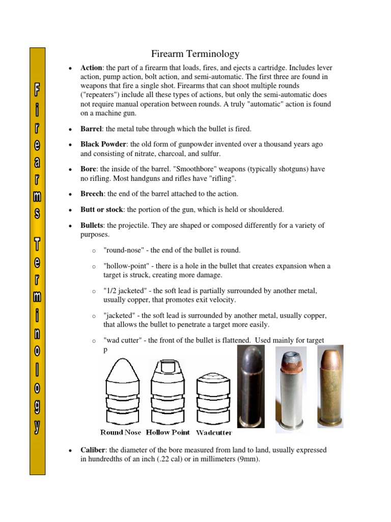Ballistics Terminology | PDF | Cartridge (Firearms) | Gun Barrel