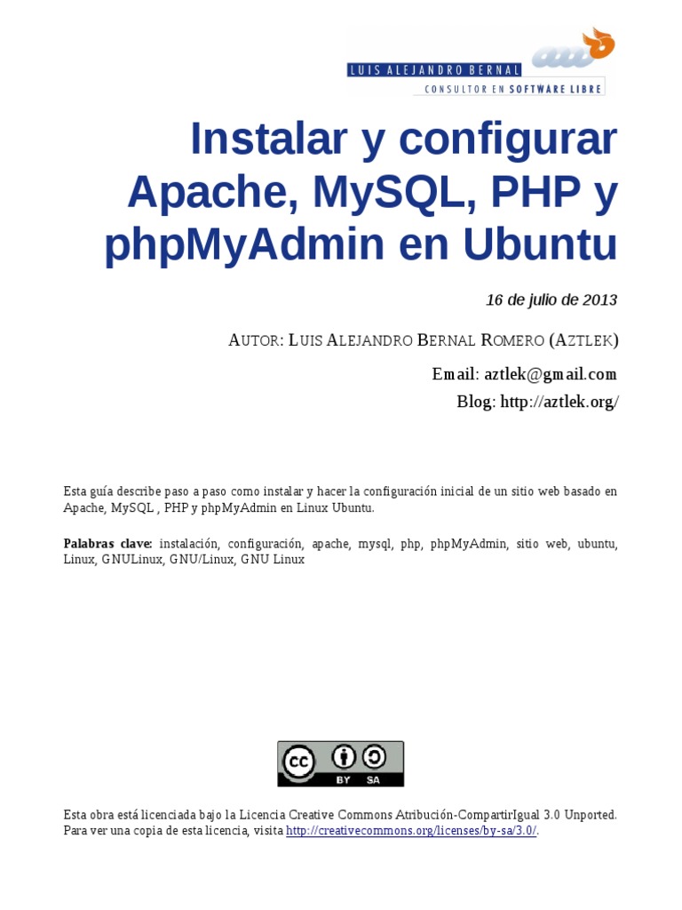 Instalar Y Configurar Apache, Mysql, PHP Y Phpmyadmin en Ubuntu | PDF | Servidor HTTP Apache | Php