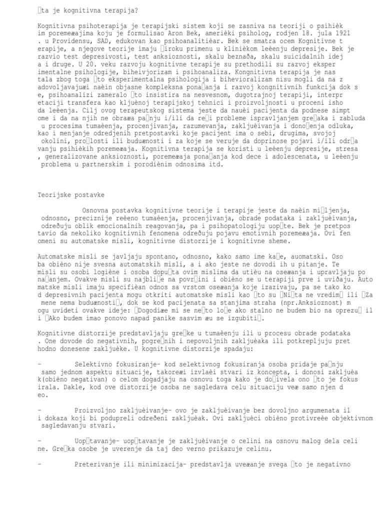 Poremecaji Licnosti I Kognitivna Terapija | PDF