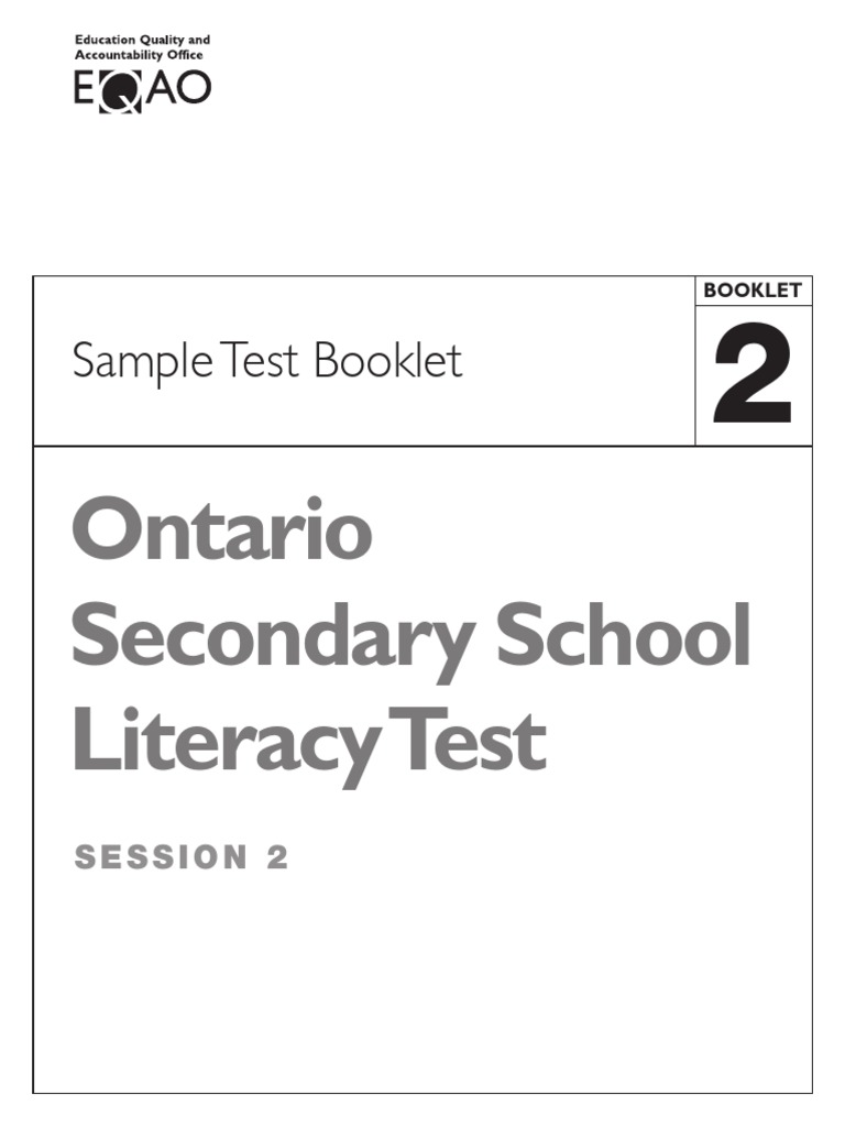 OSSLT SampleTestBooklet2 2013 | PDF | Multiple Choice | Schools