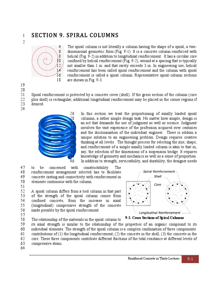 Section 09 - Spiral Column | PDF | Column | Strength Of Materials