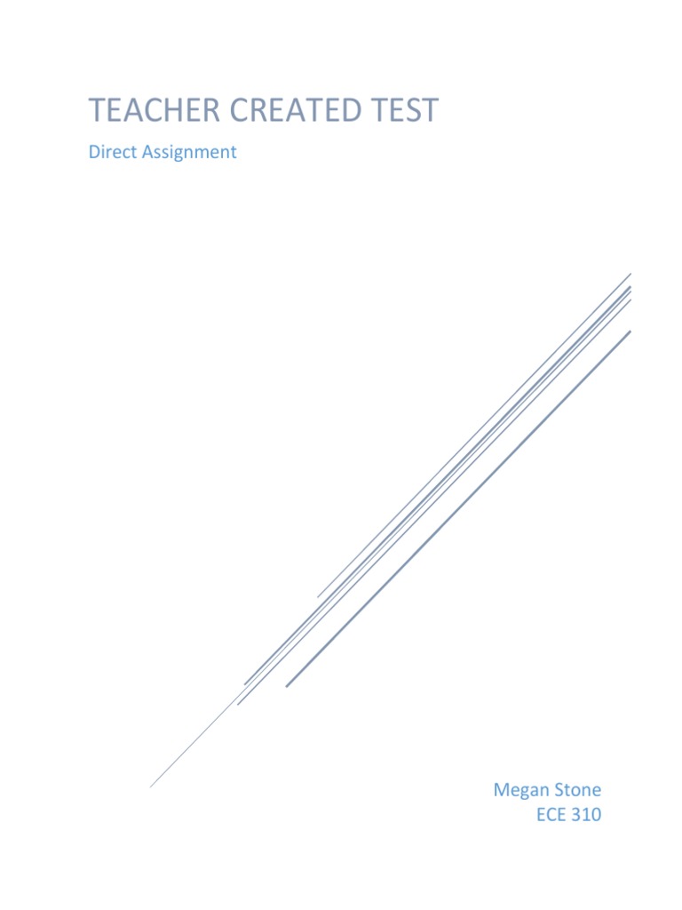 Teacher Created Test | PDF