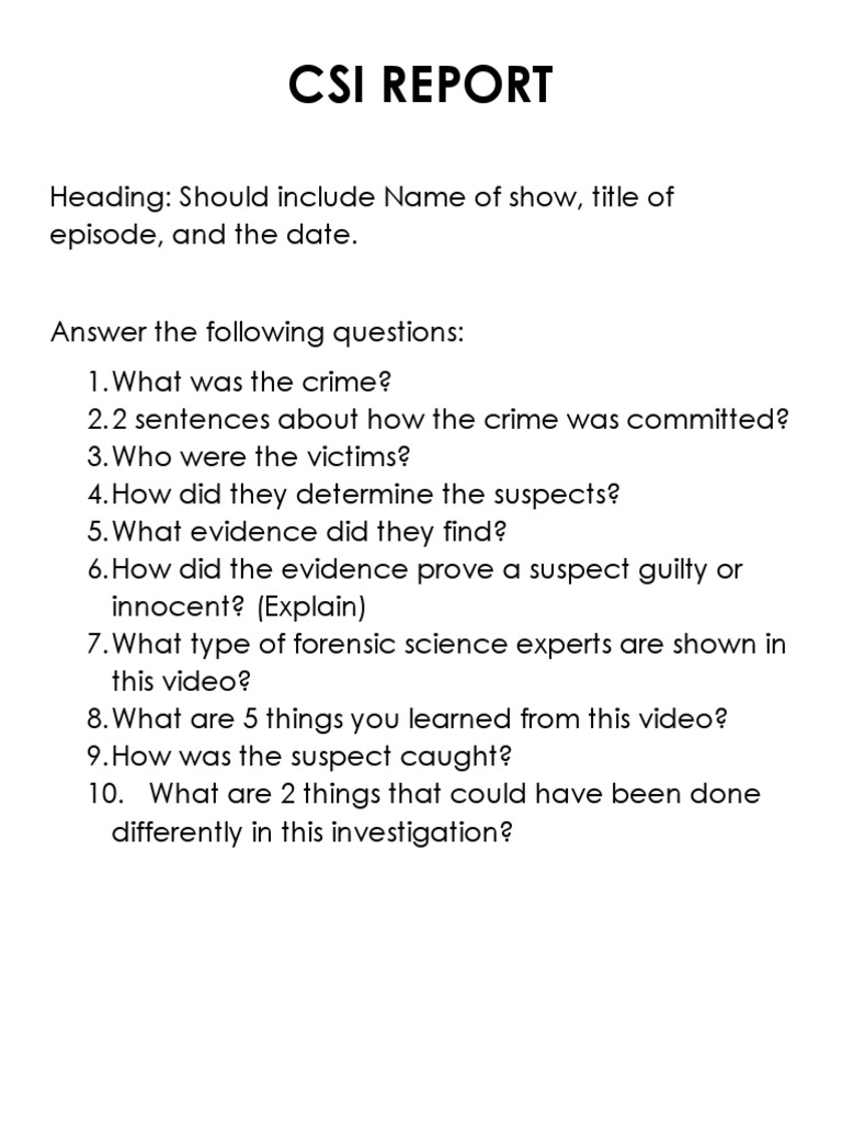 Csi Report | PDF