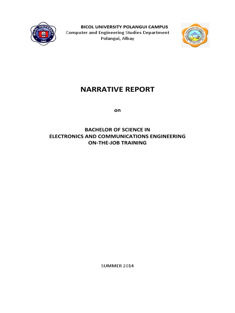 OJT Narrative Report for ECE Students | PDF | Bachelor's Degree ...