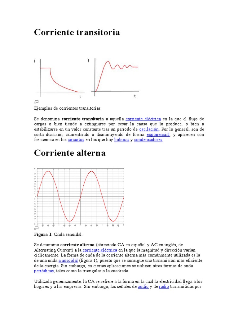 Corriente Transitoria | Corriente alterna | Corriente eléctrica