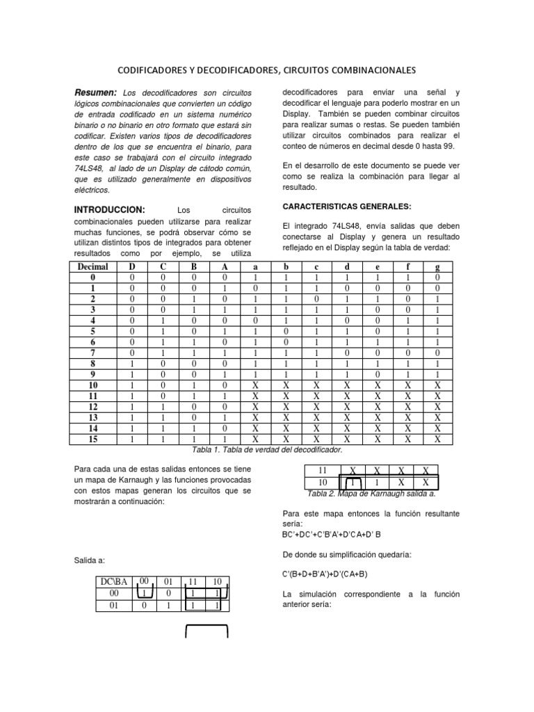 Codificadores y Decodificadores | PDF | Puerta lógica | Sustracción
