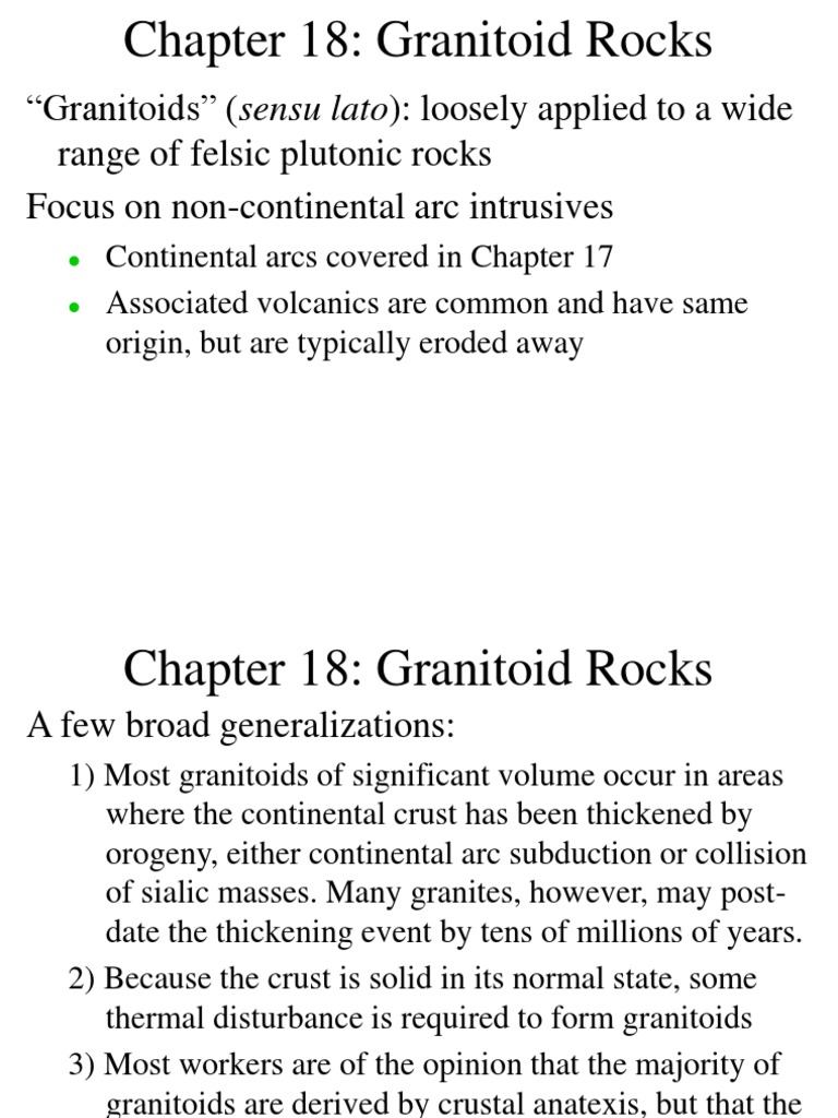 CH 18 Granitoid Rocks | PDF | Granite | Structure Of The Earth