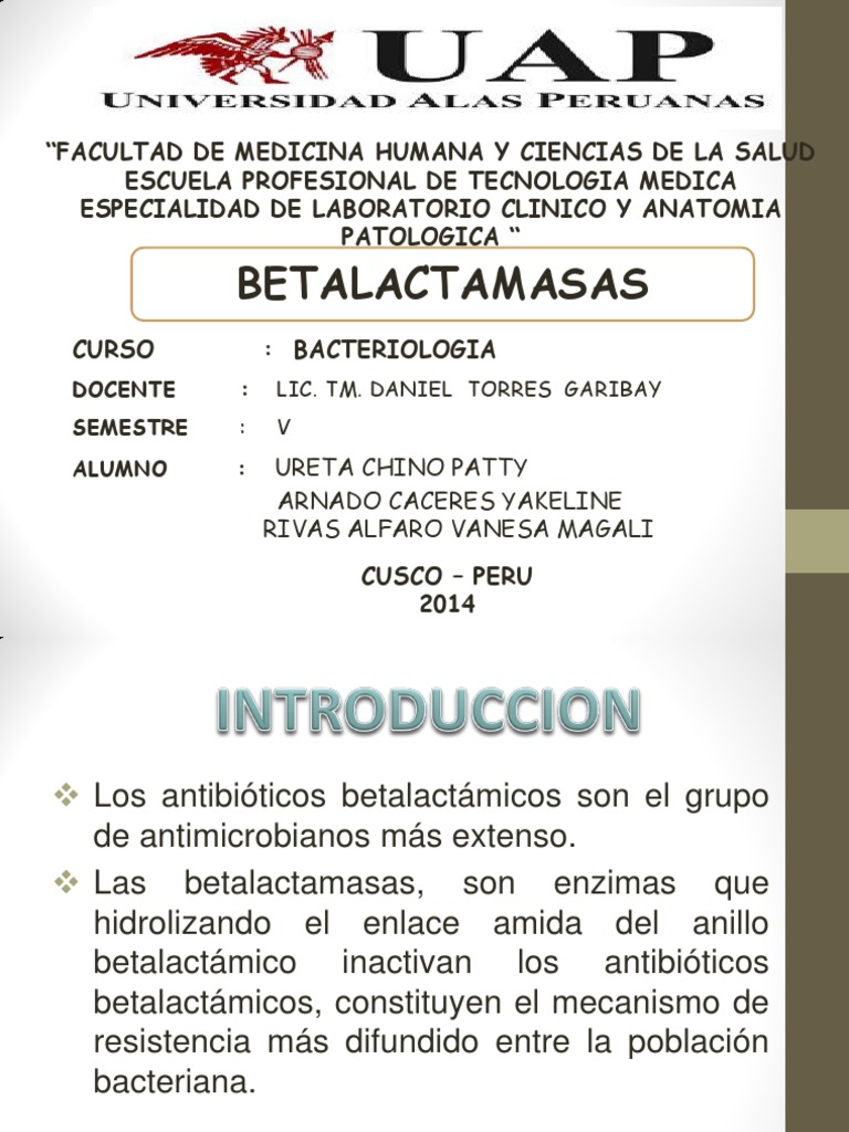 Betalactamasas | PDF | Beta lactamasa | Penicilina