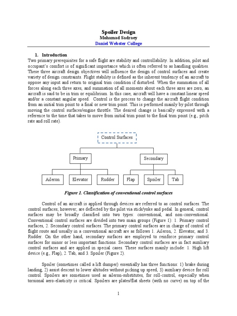Spoiler Design | PDF | Flight Control Surfaces | Aileron