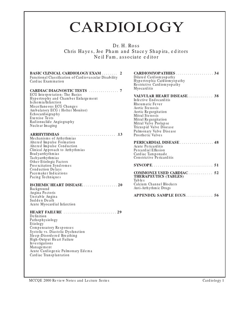 Cardiology Overview | PDF | Electrocardiography | Heart