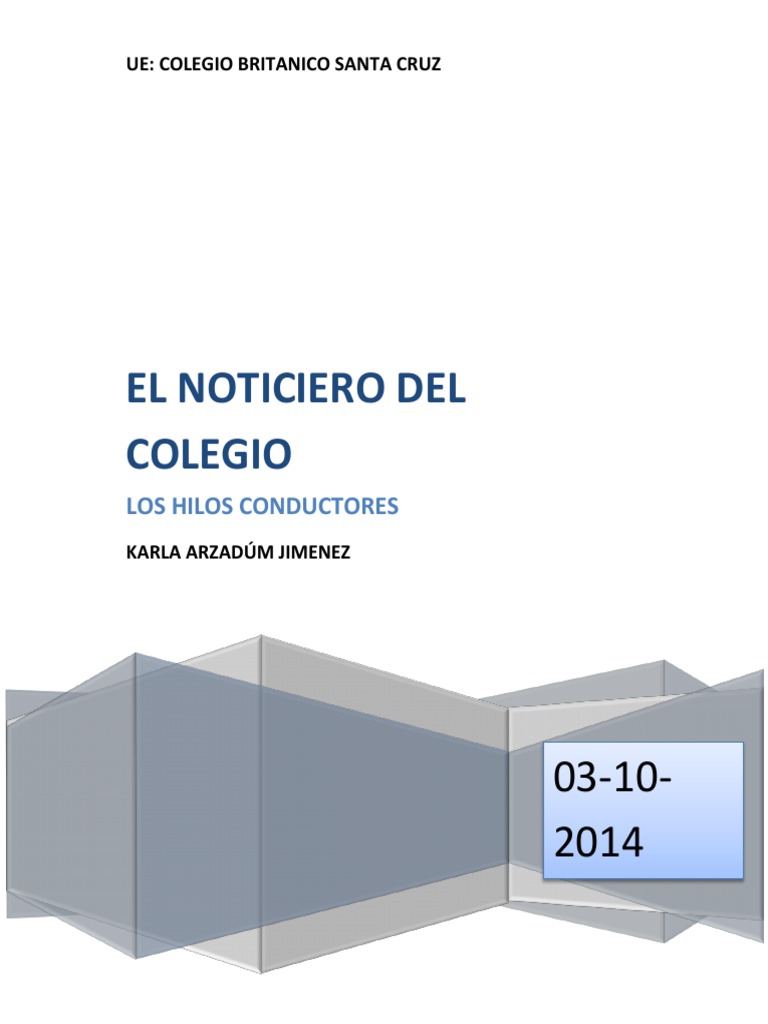 El proceso de creación de un noticiero escolar | PDF | Noticias ...