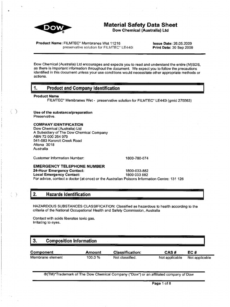 MSDS SMBS Storage Solution | PDF