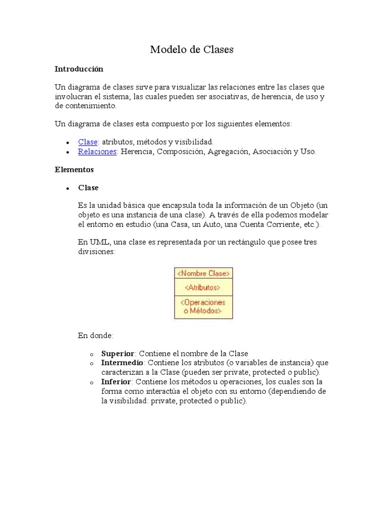 Modelo de Clases UML | PDF | Objeto (informática) | Caso de uso