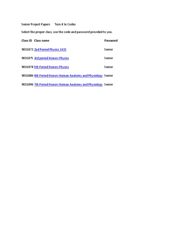 Senior Project Papers Turn It in Codes | PDF | Technology & Engineering