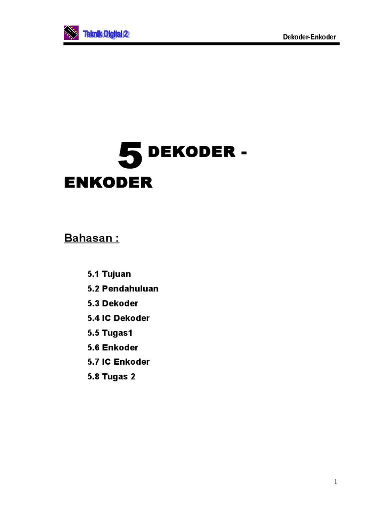 Dekoder Enkoder | PDF