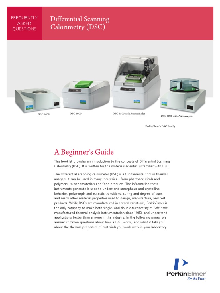 DSC Beginners Guide | PDF | Differential Scanning Calorimetry | Thermal ...