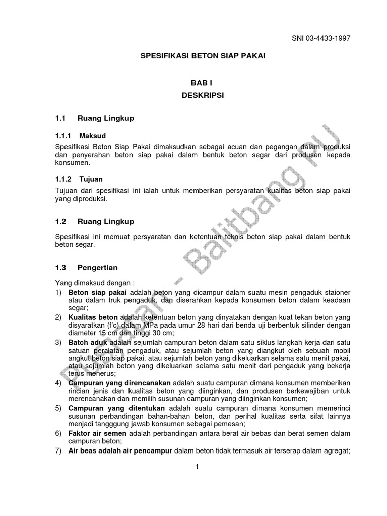 Sni 03-4433-1997 | PDF