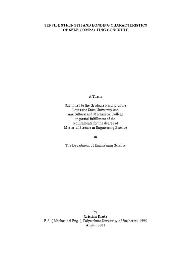 Tensile Strength of Self-Compacting Concrete | PDF | Concrete ...
