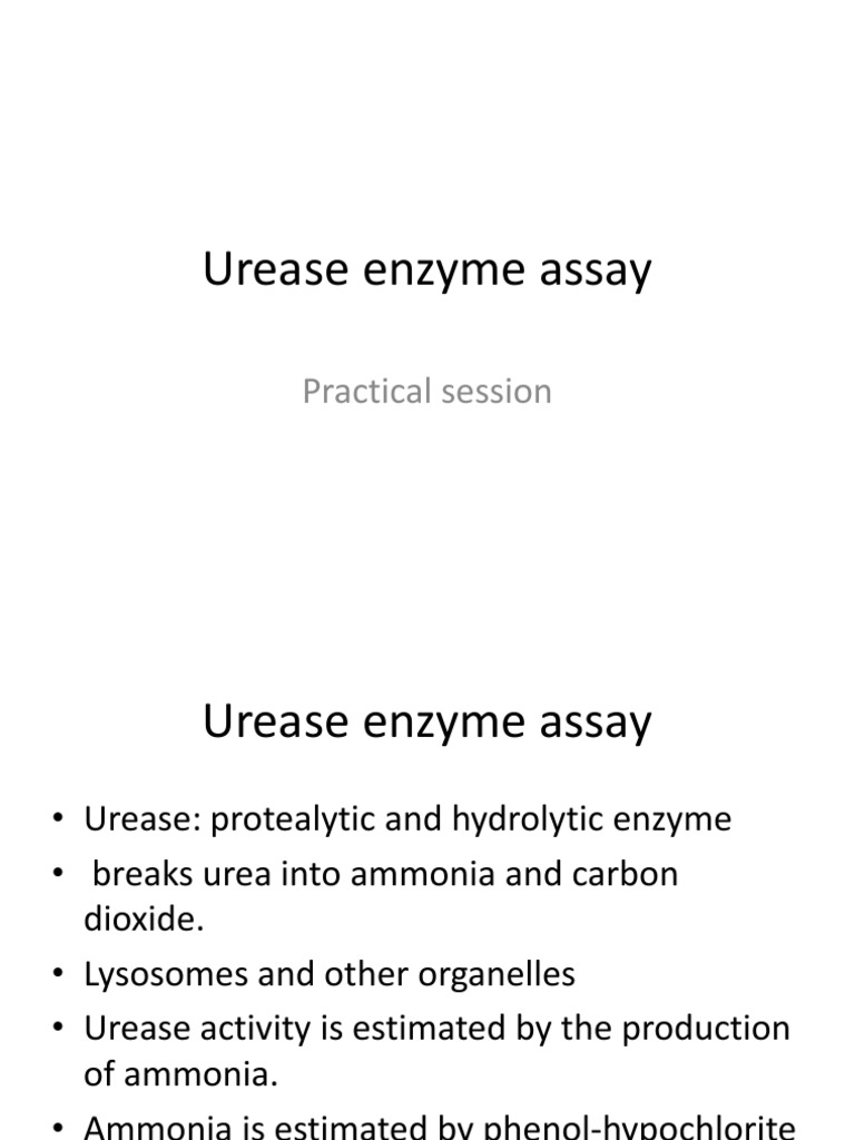 Urease Enzyme Assay | PDF