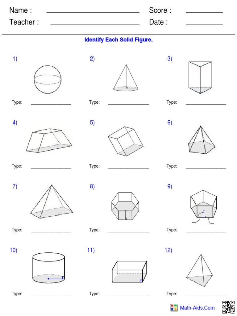 Identify Solid Figures | PDF