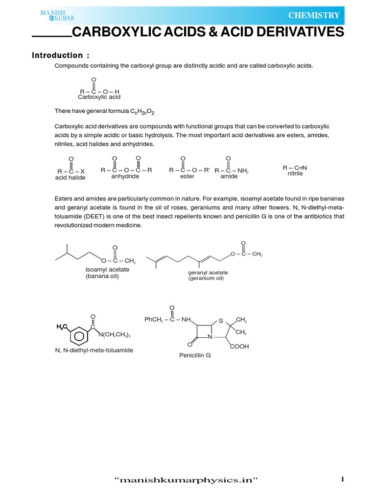 Carboxylic Acids and Derivatives Overview | PDF | Ester | Carboxylic Acid