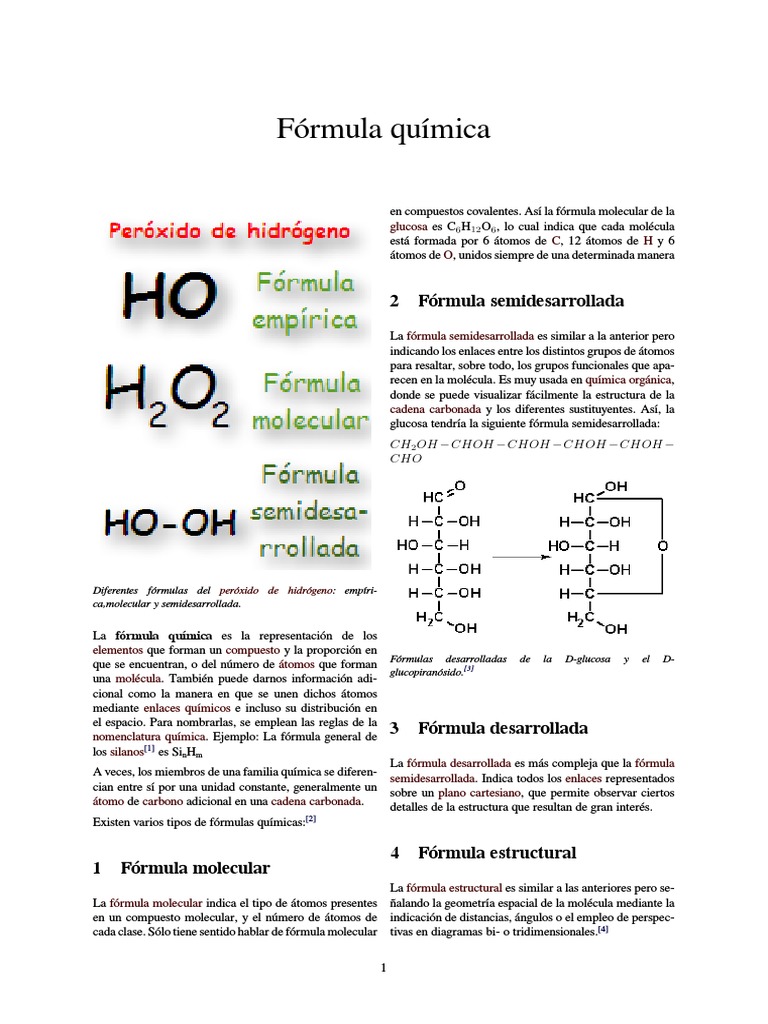 Fórmula Química | PDF | Química | Ciencias fisicas