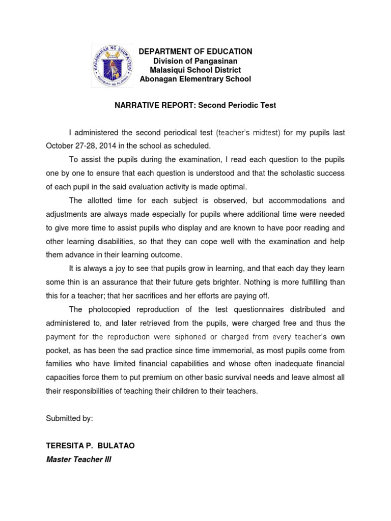 Narative Reports | Teacher Education | Teachers
