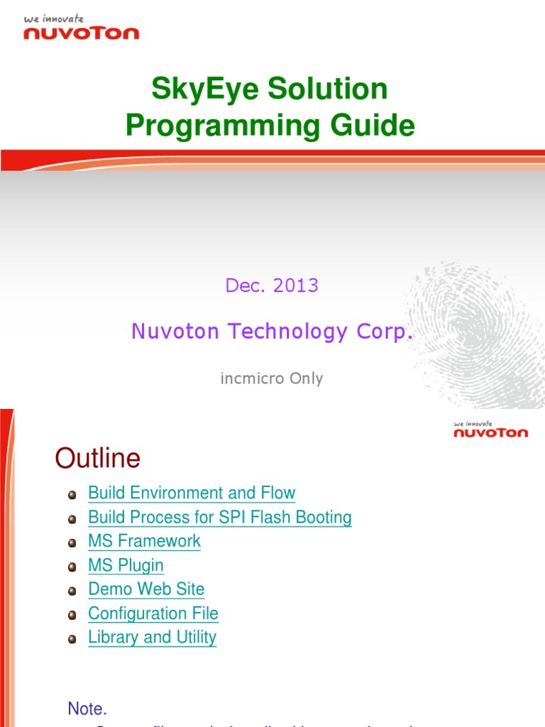 Nuvoton SkyEye Solution Programming Guide - Incmicro Only | PDF ...