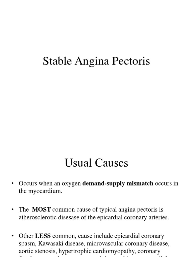 Stable Angina Pectoris | PDF | Angina Pectoris | Myocardial Infarction