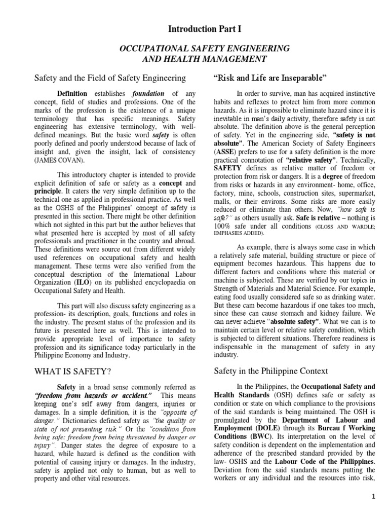 OSH Manual 1 | Occupational Safety And Health | Safety