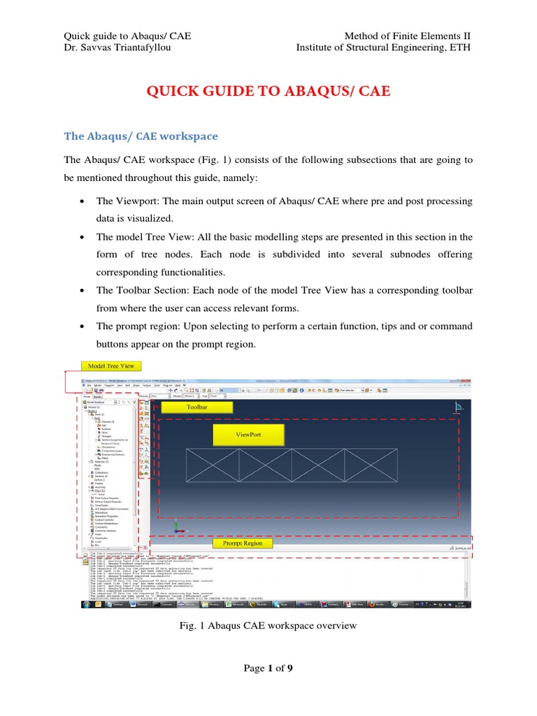 Quick Guide To Abaqus/ Cae | PDF