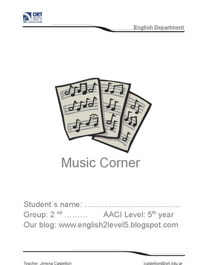 English Department Music Corner Blog | PDF