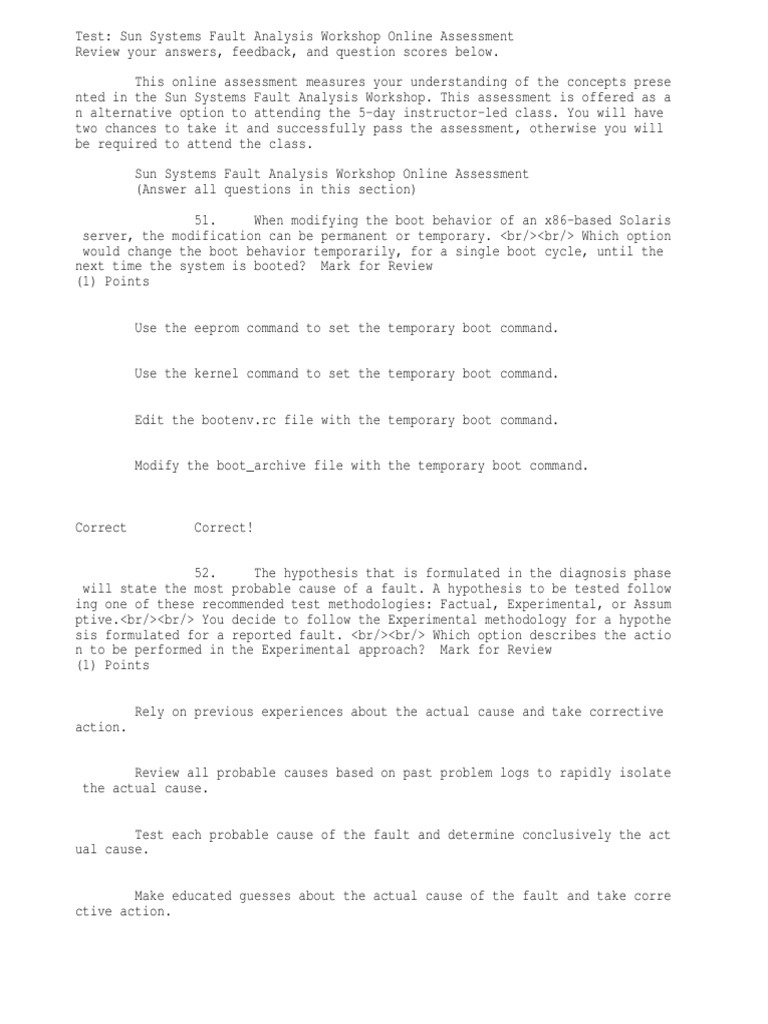 Sun Systems Fault Analysis Workshop Online Assessment | PDF | Booting ...