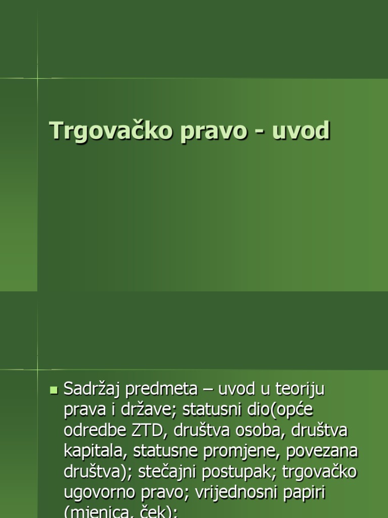 01 Trgovačko pravo - Uvod
