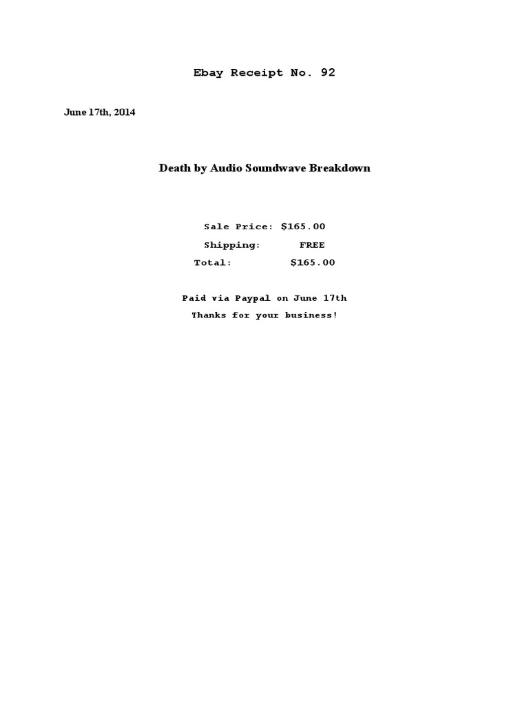 Ebay Receipt No. 92a | PDF
