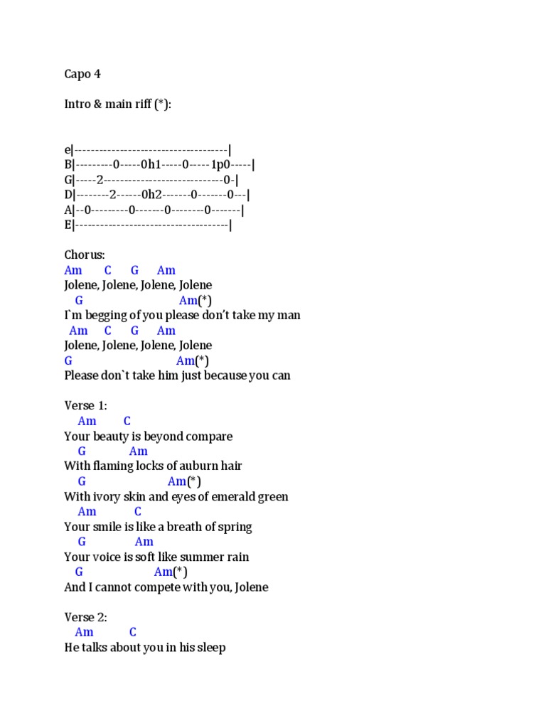 Guitar Chords Jolene Jolene Guitar Tutorial (Miley Cyrus) Acoustic