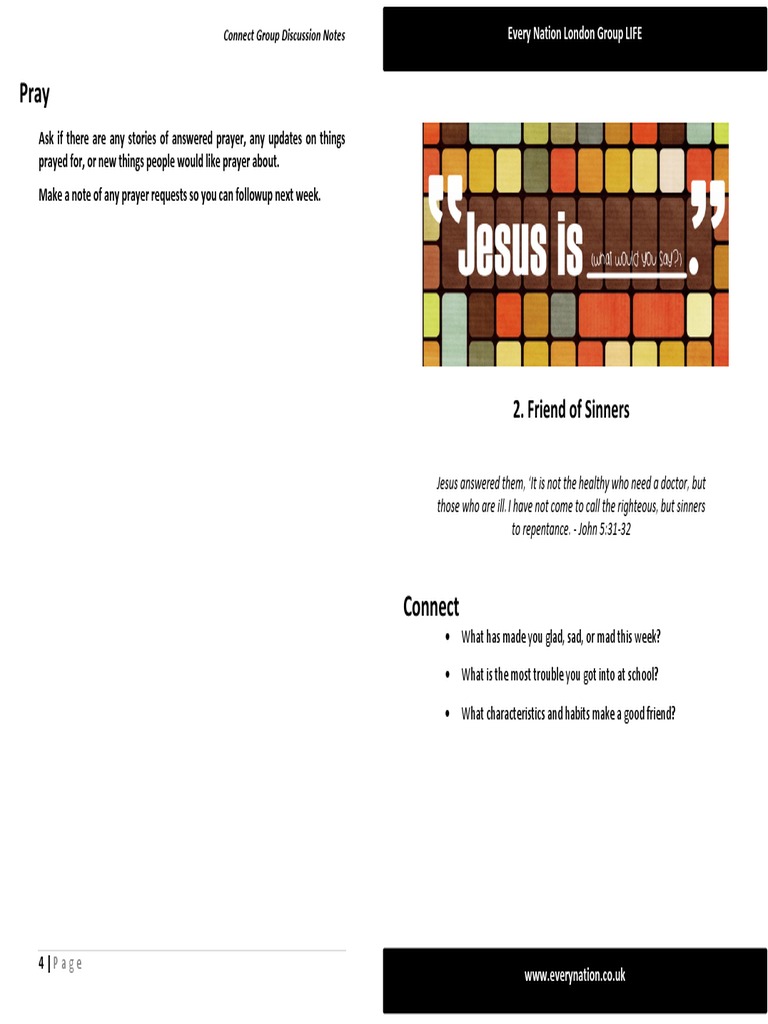 2 - Jesus Is Friend of Sinners | PDF | Sin | Disciple (Christianity)